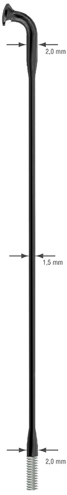 Sapim Laser Double Butted 14/17G Spokes Black - JE James Cycles