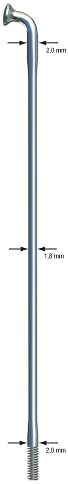 Sapim Race Double Butted 14/16G Spokes Silver - JE James Cycles